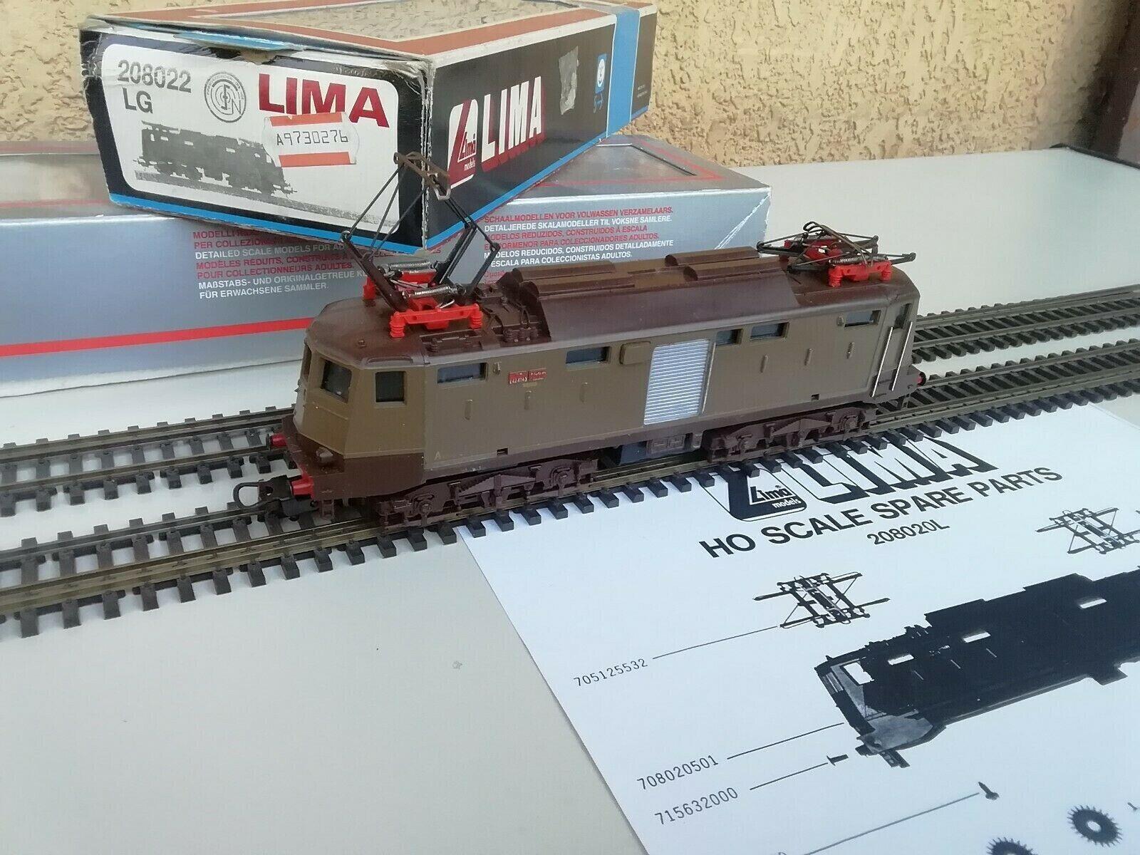 LIMA 208022LG e424 143 FS PANTOGRAFI COMMUTABILI X LINEA AEREA, SCATOLA ORIGINALE